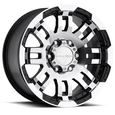 17x8.5 Vision Off-Road 375 Warrior Black Machined Wheels 6x5 (25mm) Set ...