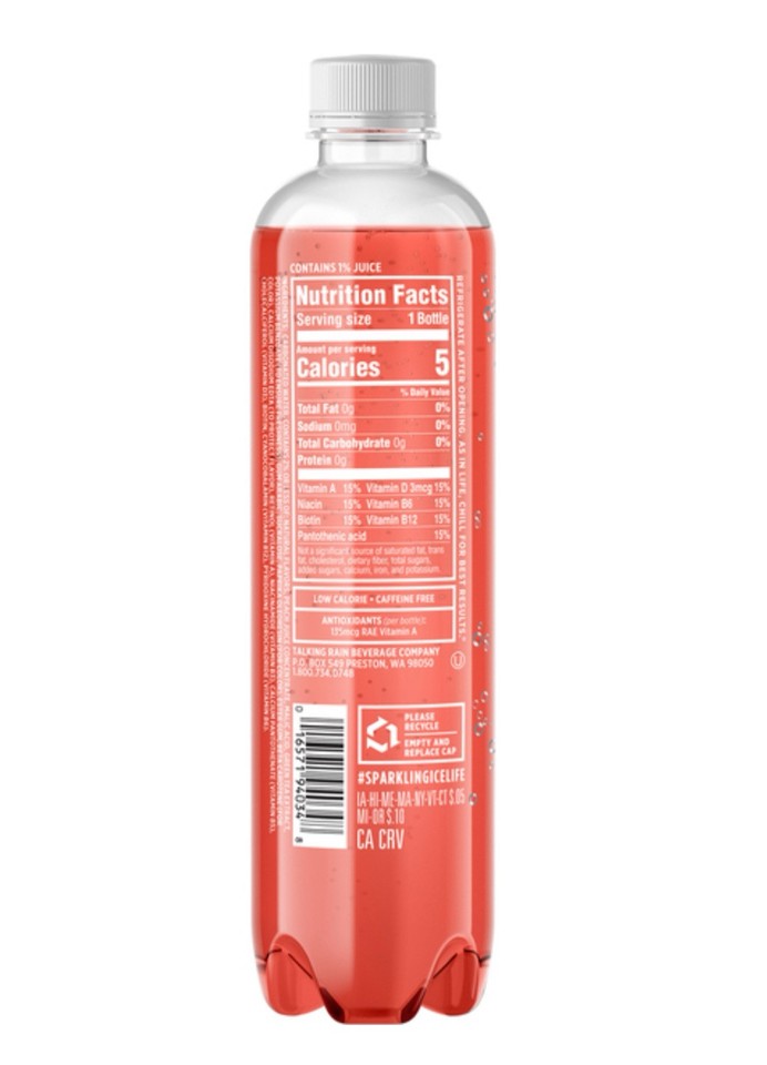 🟢 New Sparkling Ice Peach Nectarine Candy Water Zero Sugar 17fl Oz (1 ...