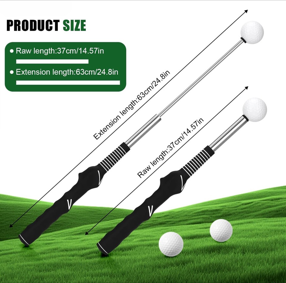 Golf Swing Trainer-Retractable Rhythm Click Sound Golf Training Aid for ...