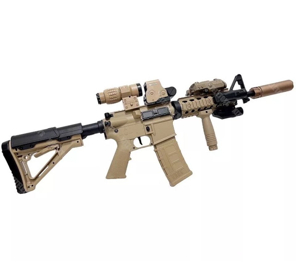 New Tan M4A1 Tactical Fully Loaded Out Electric Blowback 7MM-8MM Gel ...
