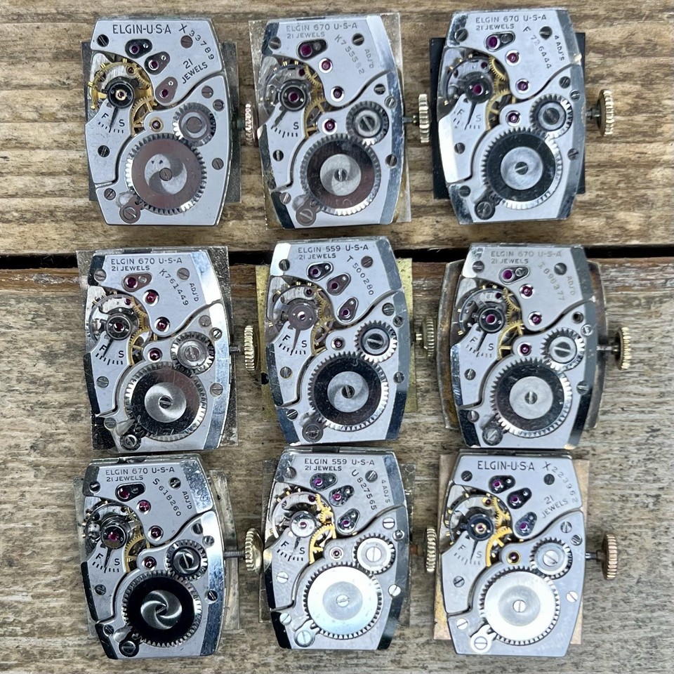 Mens Elgin Wrist Watch Movements - Grade 559, 670 - 21 Jewels | eBay