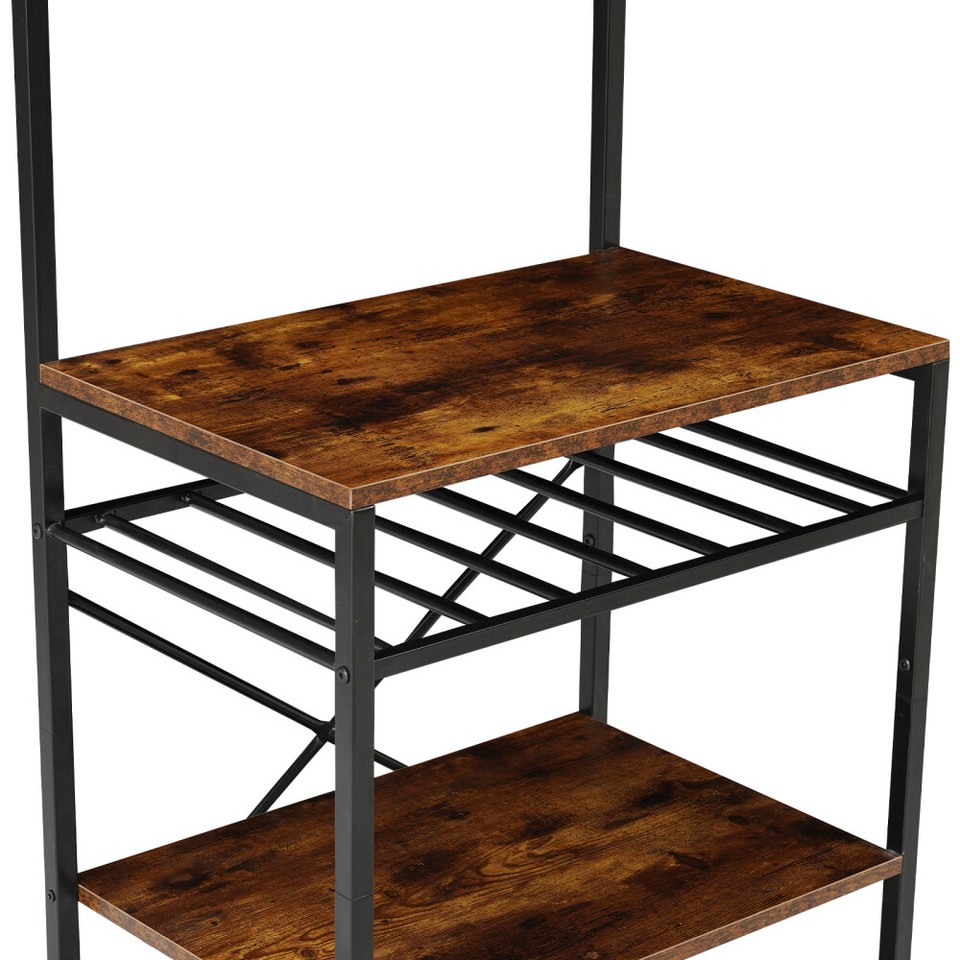 Kitchen Baker’s Rack Industrial Utility Storage Rack w/Shelf Microwave ...
