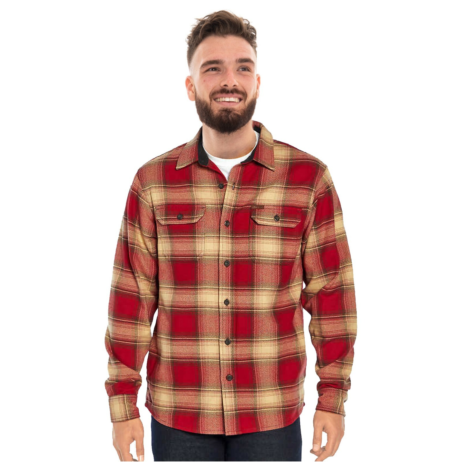 Mens Flannel Lumberjack Shirt Jacket Plaid Check Heavyweight Hand ...