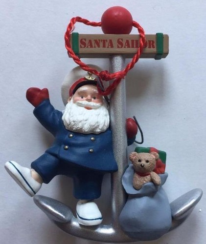 1991 Santa Sailor Hallmark Ornament Anchor Boat Harbor | eBay