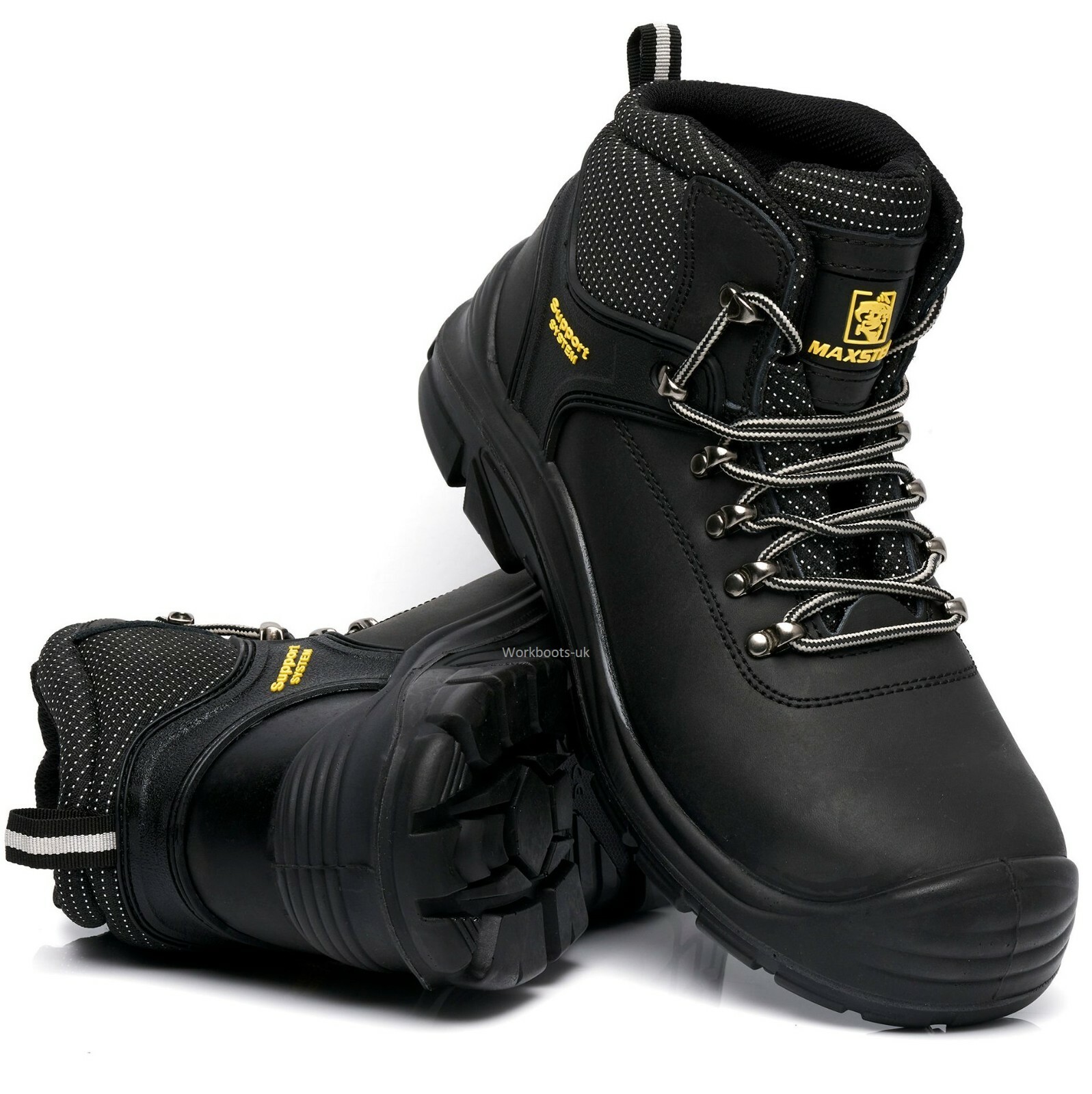 MENS LEATHER SAFETY STEEL TOE CAP SHOES WORK WIDE BOOTS HIKER PPE ...