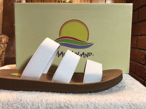 Women’s White ALOHA MAUI ISLAND STRETCH SANDALS 8M | eBay