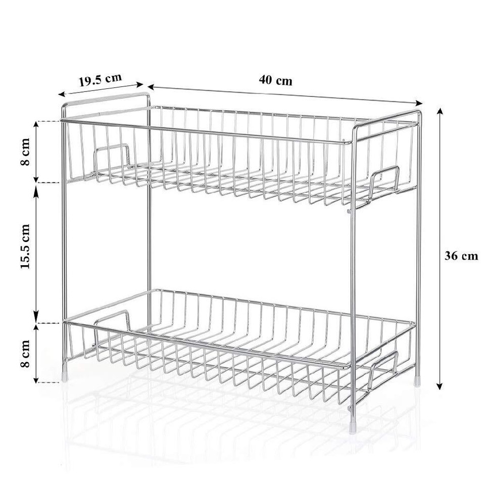 Stainless Steel 2 Tier Kitchen Rack/Spice Shelf/Kitchen/Pantry Storage ...