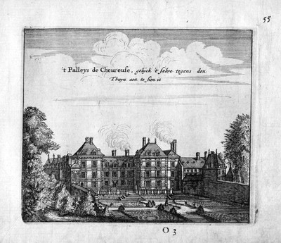 1666 Palais du Chevreuse Paris Frankreich France gravure estampe ...