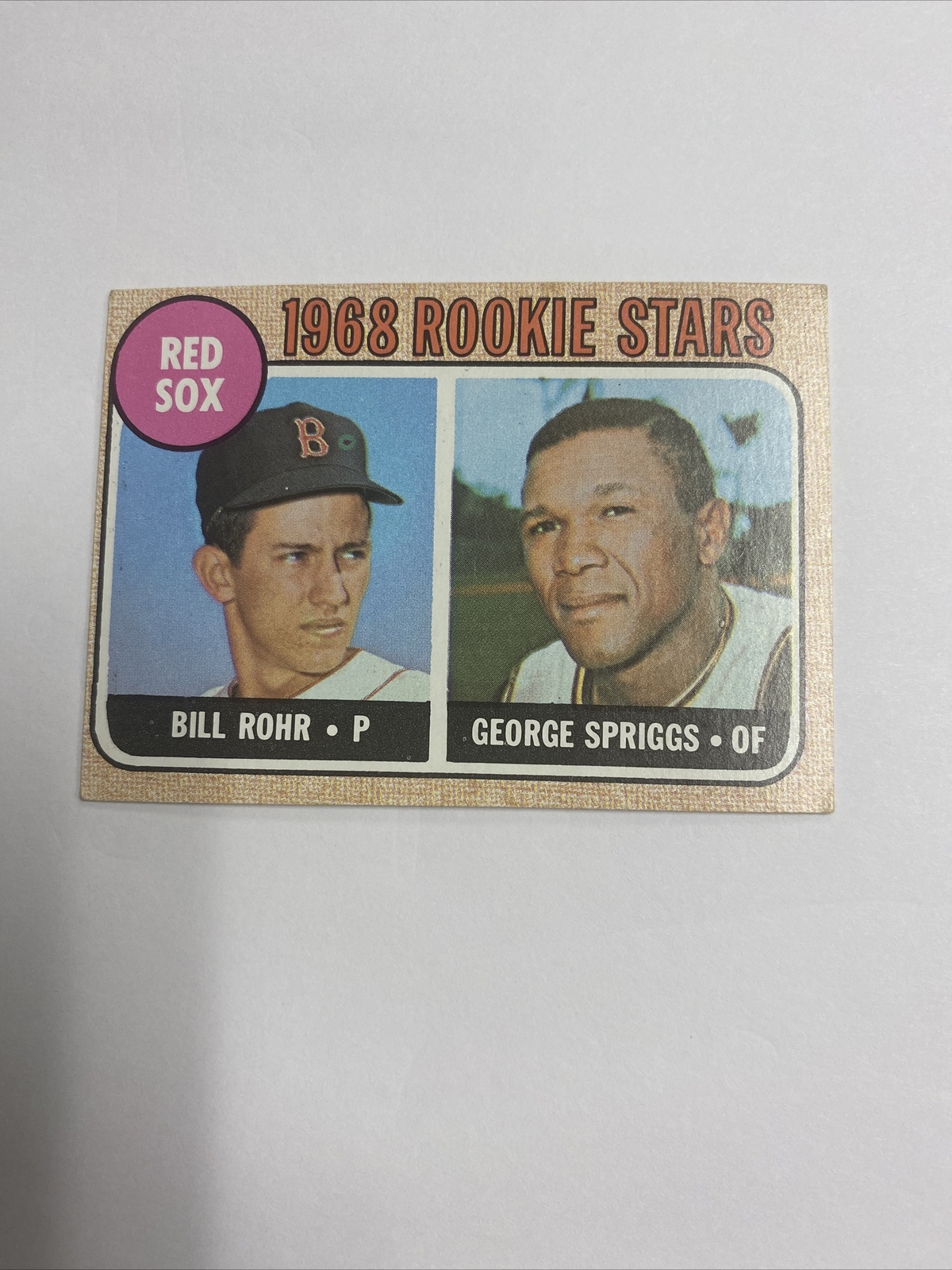 1968 Topps Baseball Bill Rohr & George Spriggs Boston Red Sox Rookie ...