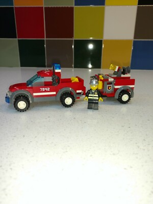 Lego City Fire Off-Road Fire Rescue Truck Trailer Minifig Manual 100% ...