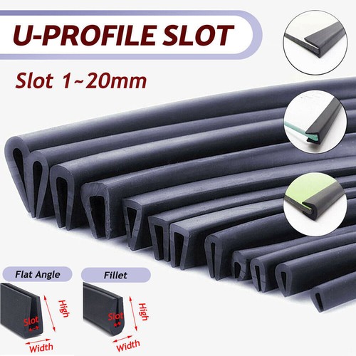 Black Rubber U Channel Edging Trim Seal U-Shaped Rubber Bumper Fit 1 ...