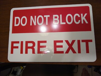 Fire Exit Do Not Block Metal Adhesive Sign | eBay