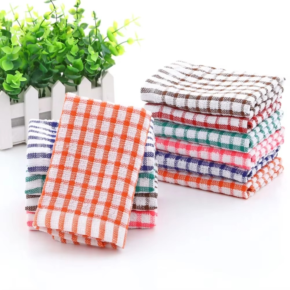 Pack Of 6 100% Cotton Tea Towels Set Dish Cloths Kitchen Cleaning ...