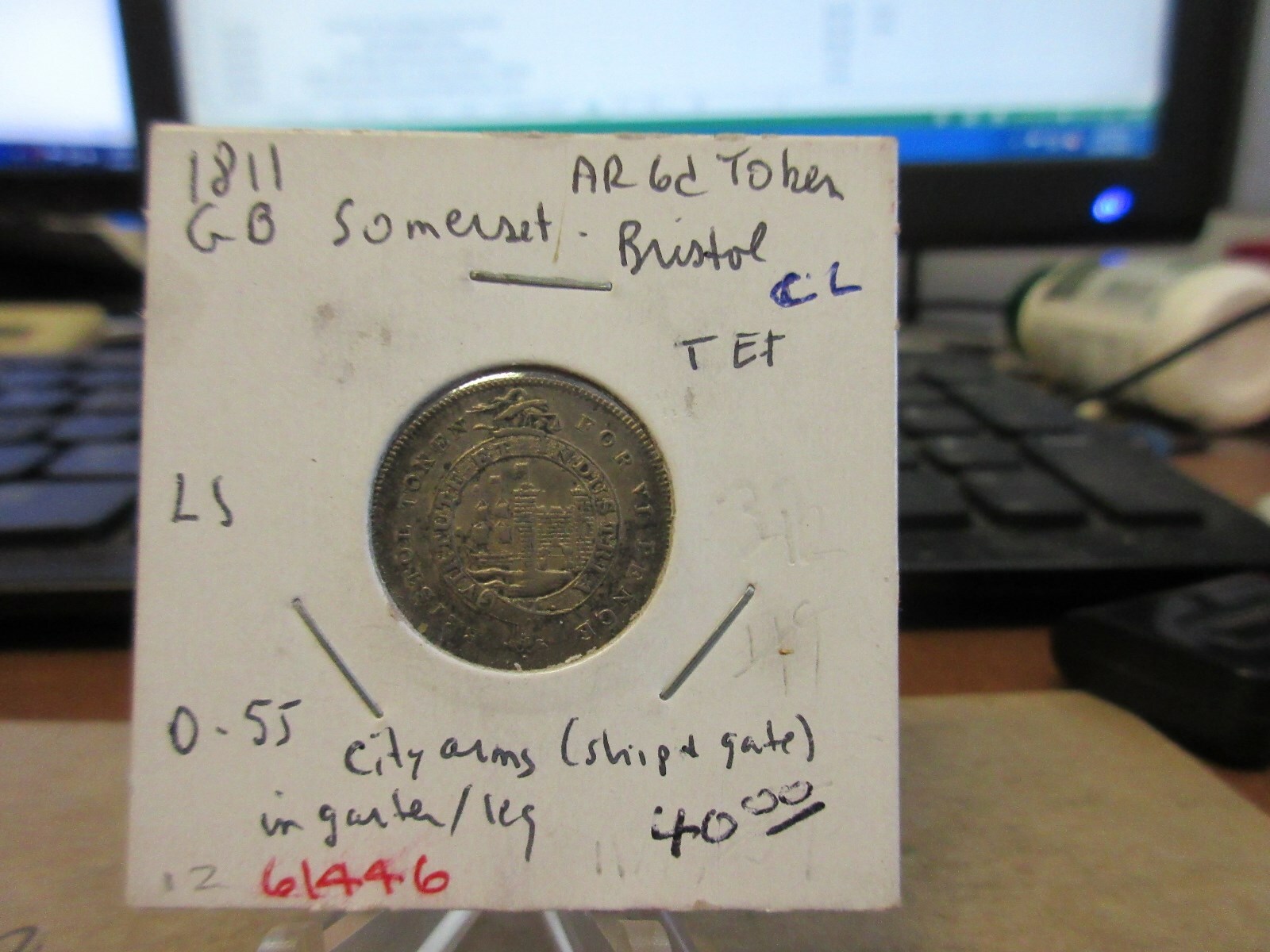 1811 GB Somersetshire Bristol / 6 Pence Silver Trade Token 25mm | eBay