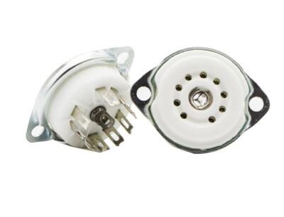 10pc 9pin gold ceramic Chassis mount tube socket for EL84 12AX7 ECC83 ...