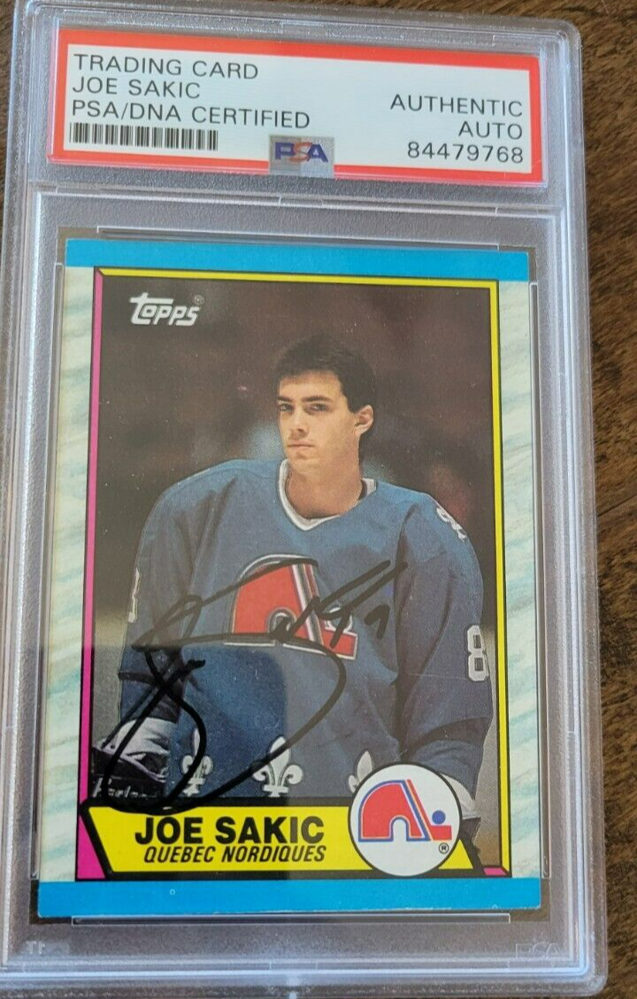 1989-90 TOPPS SIGNED ROOKIE CARD JOE SAKIC NORDIQUES AVALANCHE HOF PSA ...