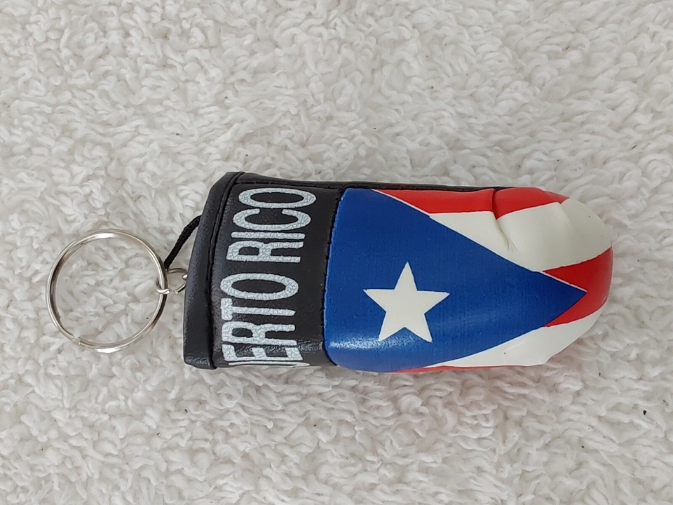 Puerto Rico Boxing Gloves Keychain Ring Flag Cars Trucks Keys Souvenirs ...