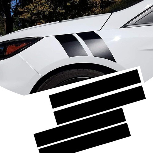 Universal Side Fender Hash Matte Black Front Hood Decal Stripe Vinyl ...