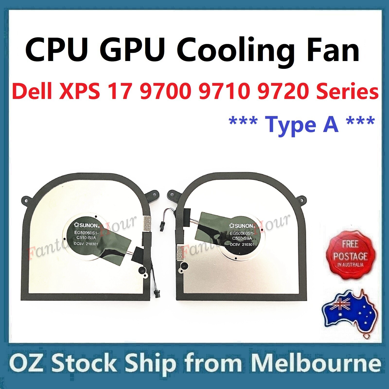 Genuine CPU GPU Cooling Fan For Dell XPS 17 9700 9710 9720 Left Right ...