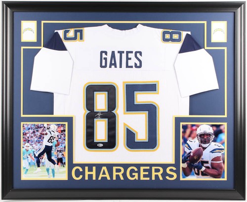 Antonio Gates Signed Los Angeles Chargers 35x43 Framed Jersey (Beckett ...