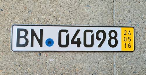 REAL ORIGINAL GERMAN LICENSE PLATE AUTO NUMBER CAR TAG VW AUDI BMW ...