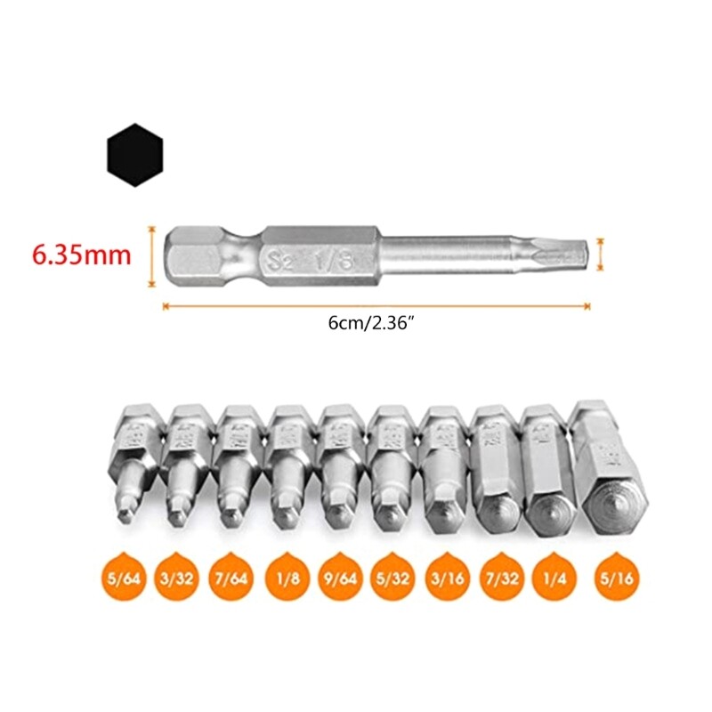 10PCS Screwdriver Bits Set Essential Tools Long lasting Steel Durable ...