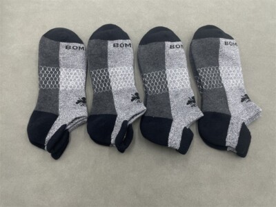 4 Pairs's Bombas Honeycomb Black & Grey Ankle Socks Women Size Medium ...