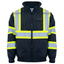 Hi-Vis Insulated Safety Bomber X Back Reflective Jacket ROAD WORK HIGH ...