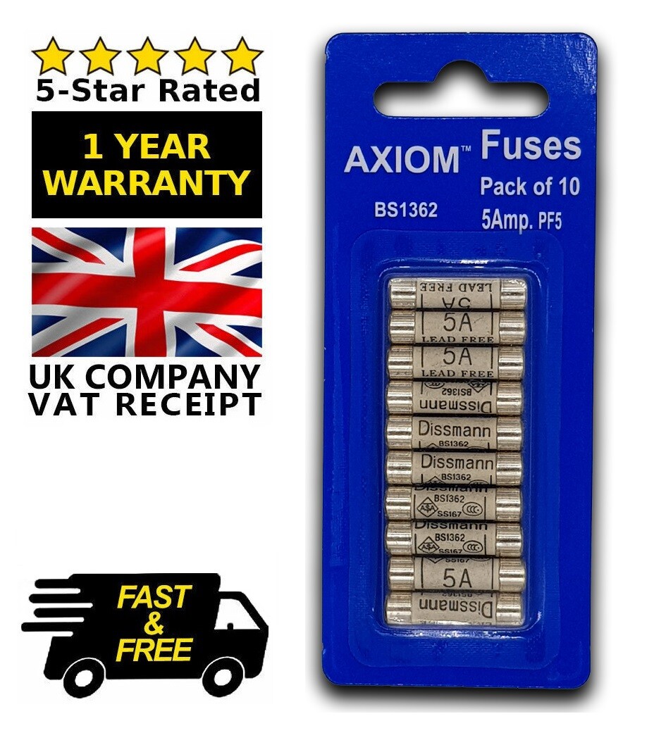 X10 5amp Domestic Fuses Plug Top Household Mains 5A Cartridge Fuse HIGH ...