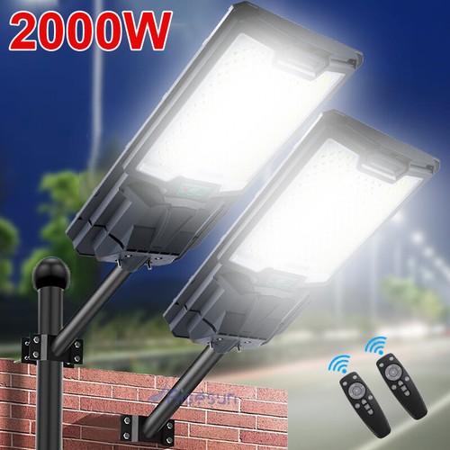 2000W Commercial Solar Street Lights LED Outdoor Dusk to Dawn Super ...