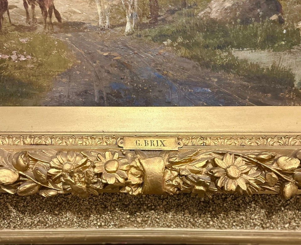 Impressive Antique Oil Painting by G. Brix | Ornate Gilt Frame | 19thC | Signed | eBay UK