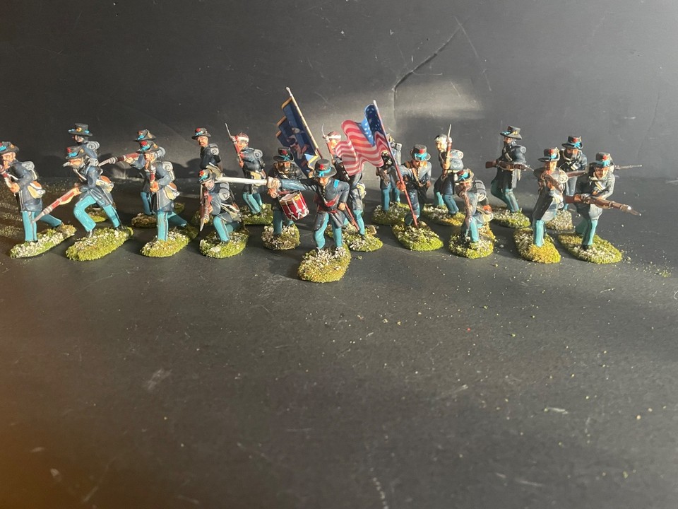 20 - 1/32 Painted 54mm - Union Iron Brigade Wisconsin Infantry w ...