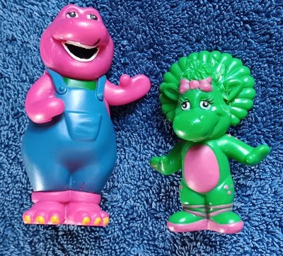 PBS Vtg Lyons Overalls Barney The Dinosaur PVC Figures Toy Baby Bop ...