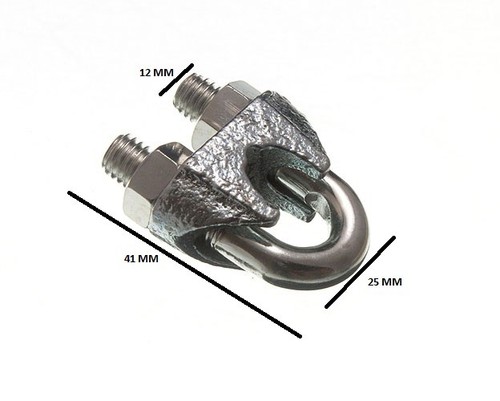 Câble Corde Pince Boulon en U Câble GRIP 10mm 7/16 Zp Paquet Taille 4 ...