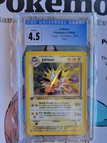 JOLTEON 4/64 - FIRST EDITION Holo Pokémon Card - VINTAGE 1999 Base Set ...