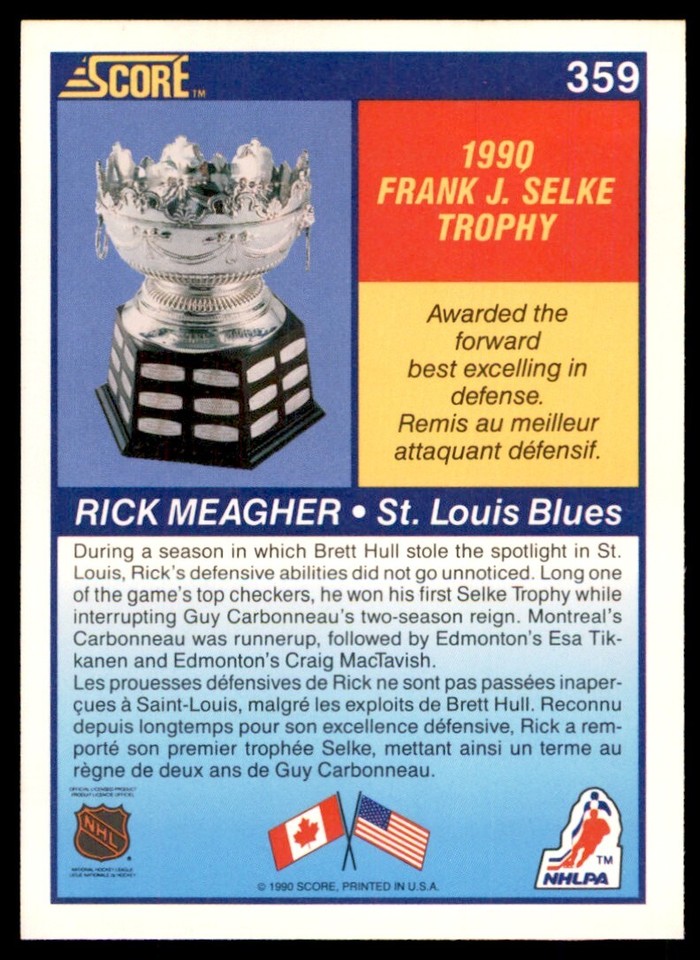 1990-91 Score Canadian Rick Meagher St. Louis Blues #359 | eBay