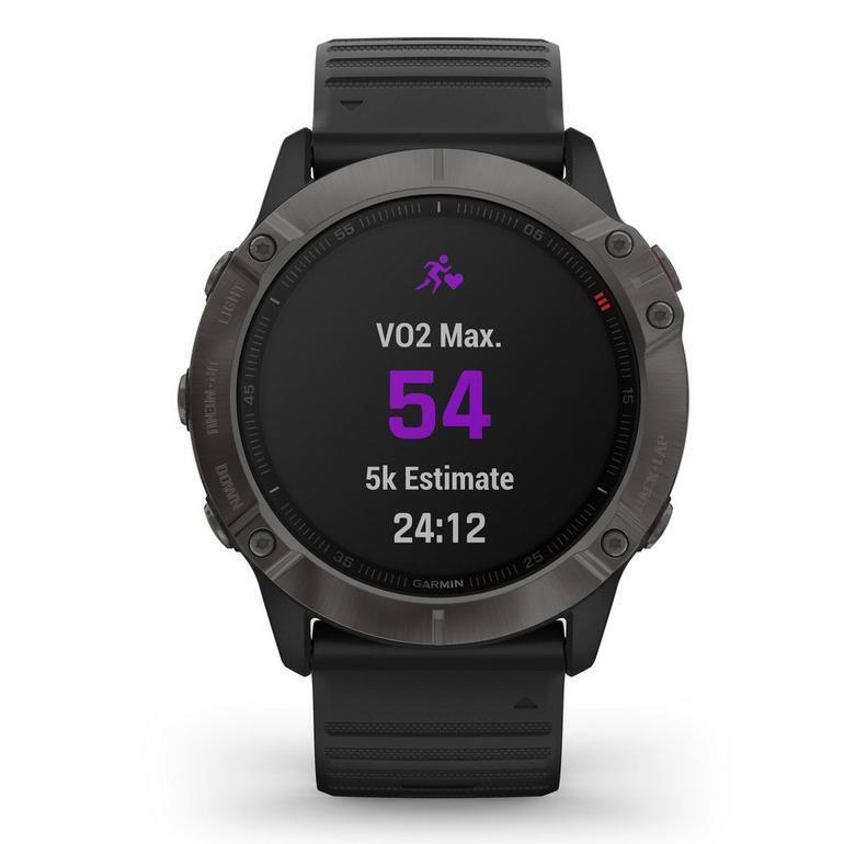 Garmin Fenix 6X Pro Solar Titanium Carbon Grey DLC Heart Rate Monitor ...