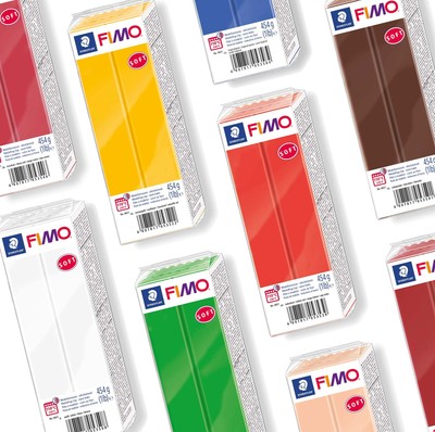 NEW FIMO SOFT 454G POLYMER MODELLING OVEN BAKE CLAY - 10 COLOURS TO ...