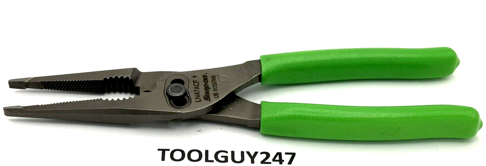 SNAP ON LN47ACF G GREEN 9" Talon Grip Long Nose Slip Joint Pliers NEW ...