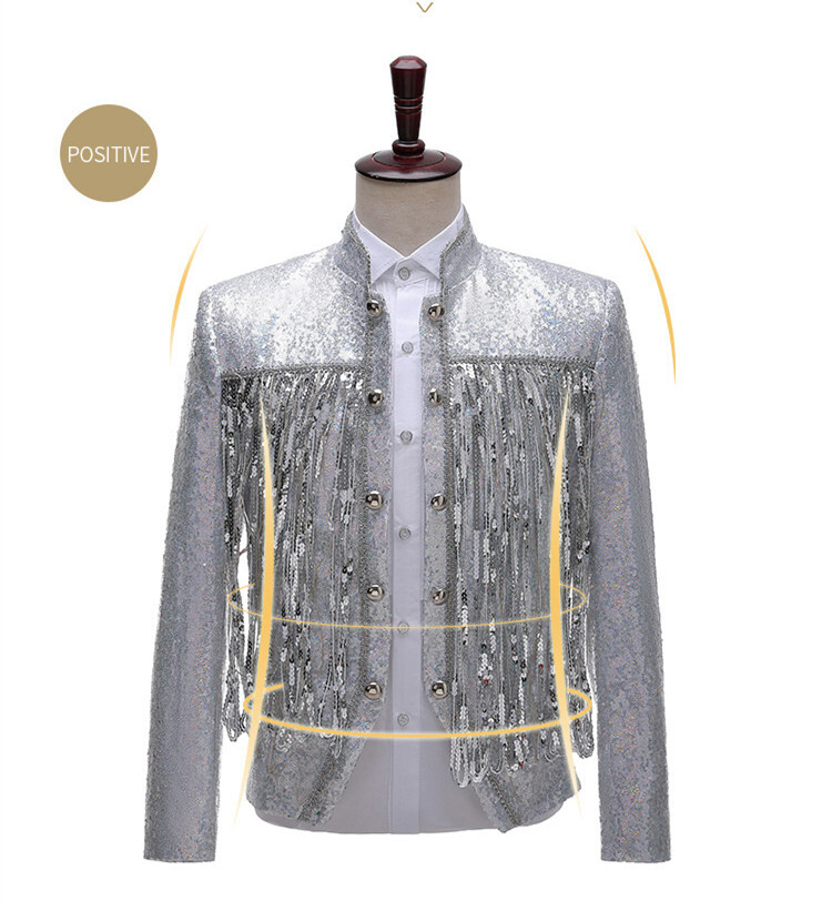 Men's Colorful LED Luminous Jacket Stage Costume Singer Dancer Slim ...