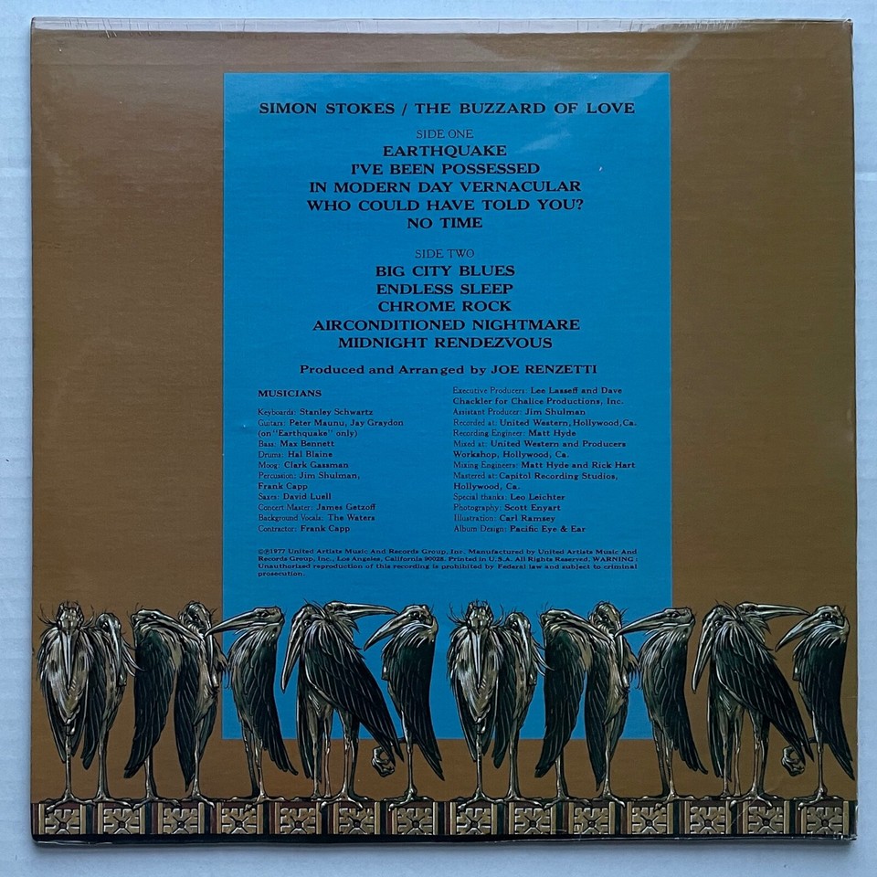 SIMON STOKES The Buzzard Of Love 1977 US ORG Sealed HARD ROCK Psych LP ...