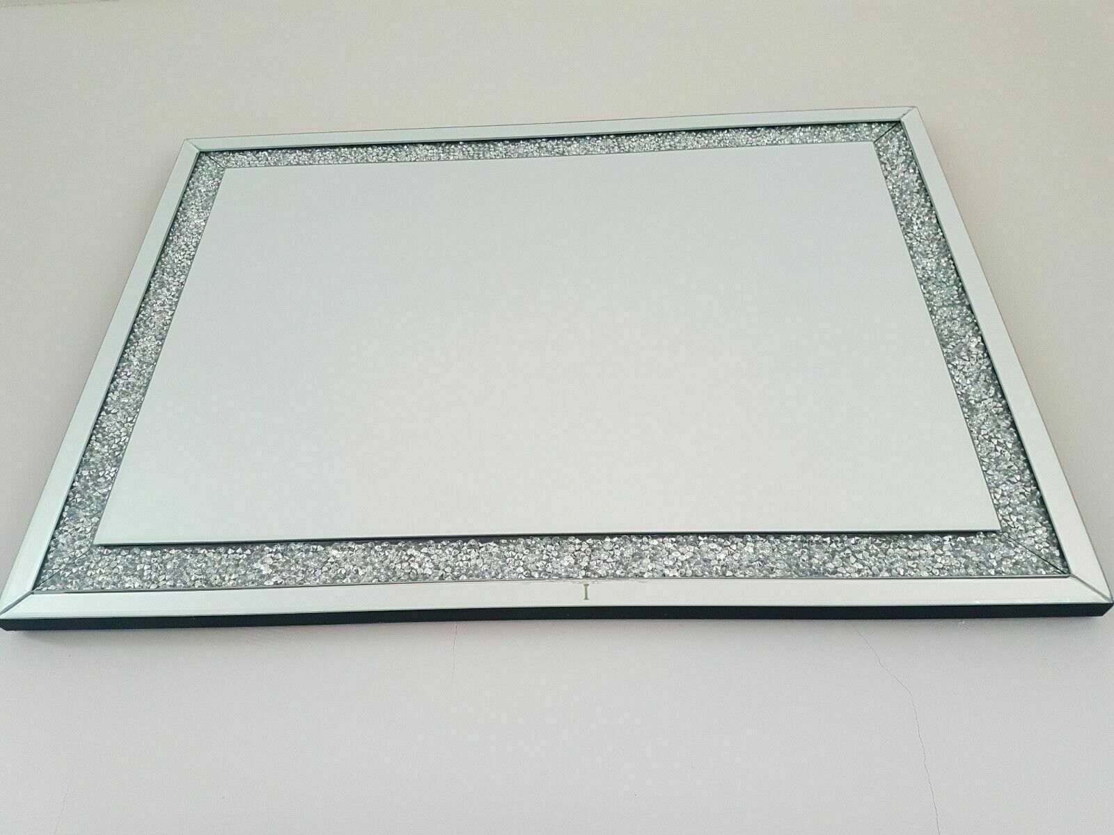 Extra large diamond crushed gems mirror 90cmx60cm lounge jewelled ...