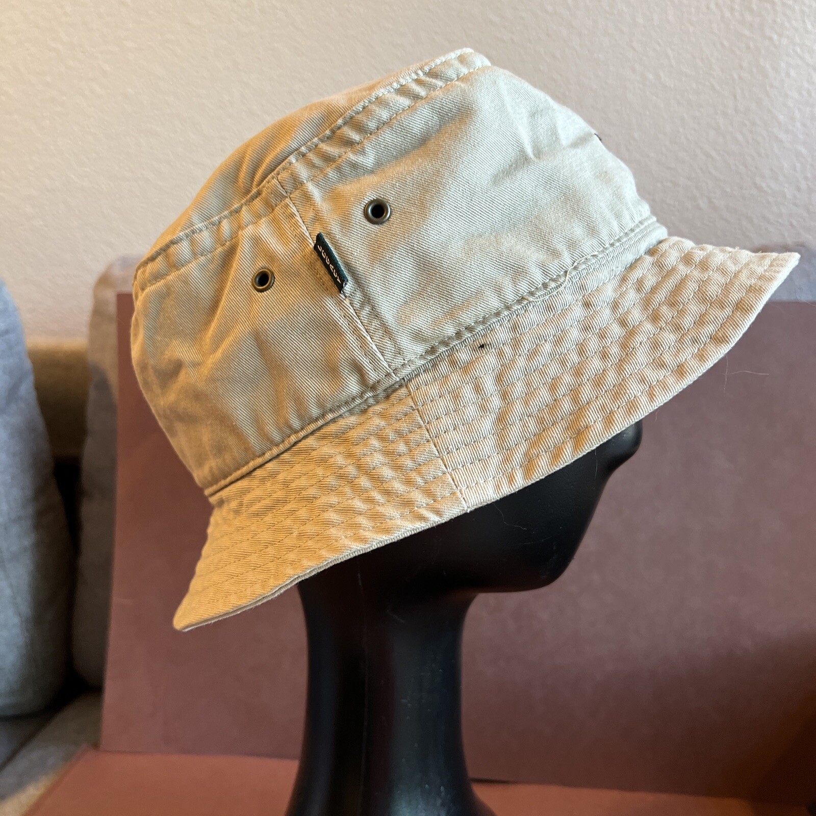 Bates College Retro Legacy Tan Bucket Hat with Maroon… - Gem