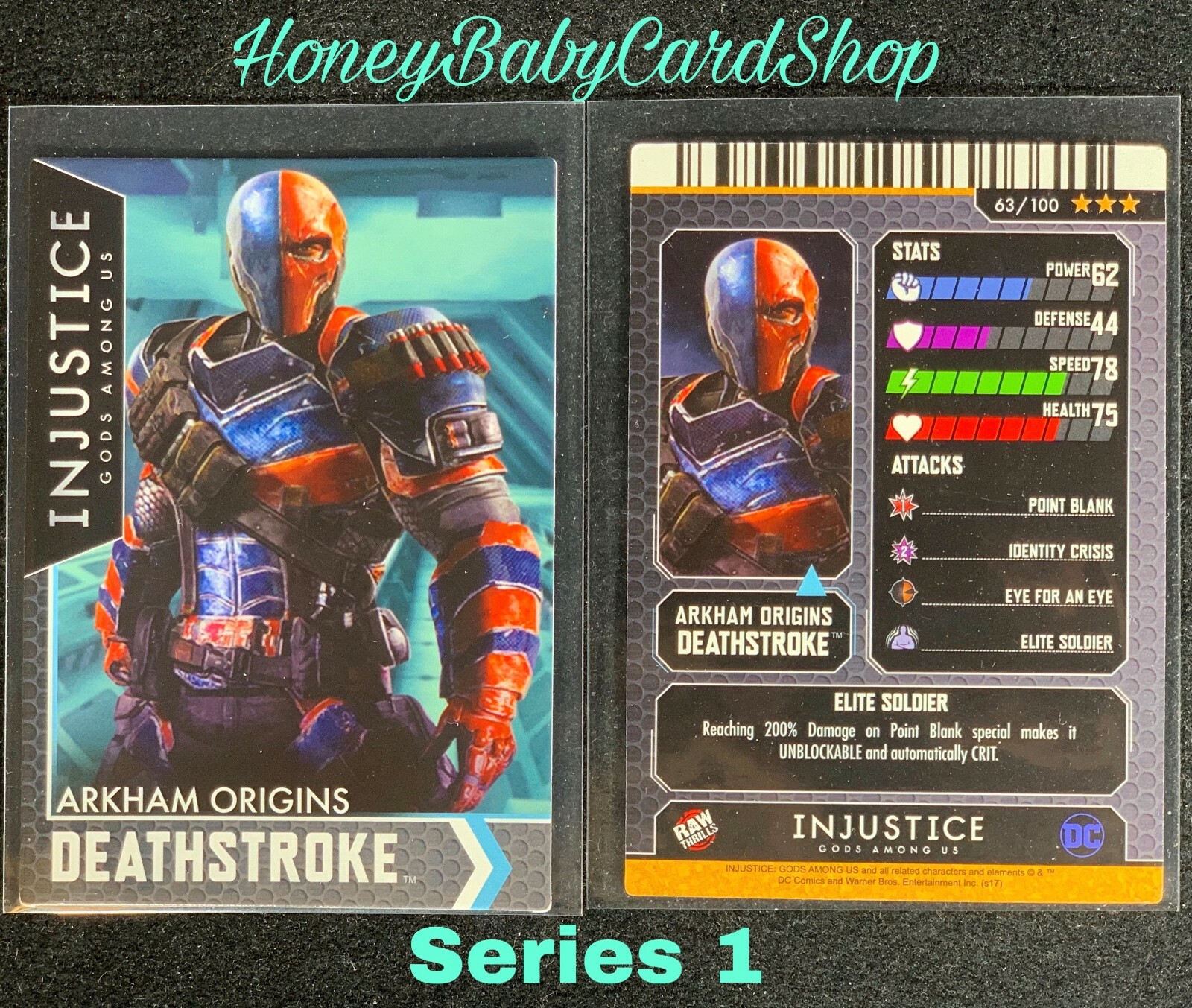 Injustice Arcade Series 1 OOP Card 63 Ark. Org. Deathstroke Power Rare ...