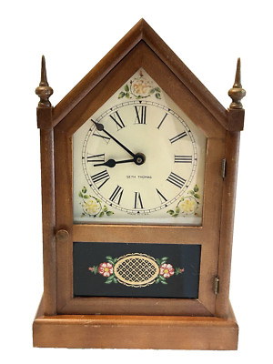 Vintage SETH THOMAS Steeple Mantel Shelf Clock SHARON 7E Quartz ...
