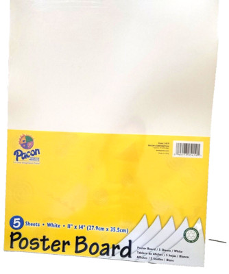 Pacon Poster Board 5 Sheets - White - 11" x 14" | eBay