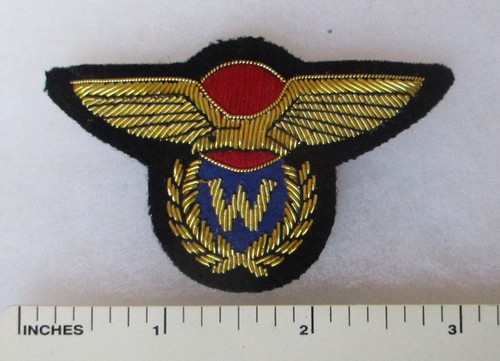 Repro WW2 DUTCH AIR FORCE Bullion PILOT WINGS PATCH Made for VETERANS ...