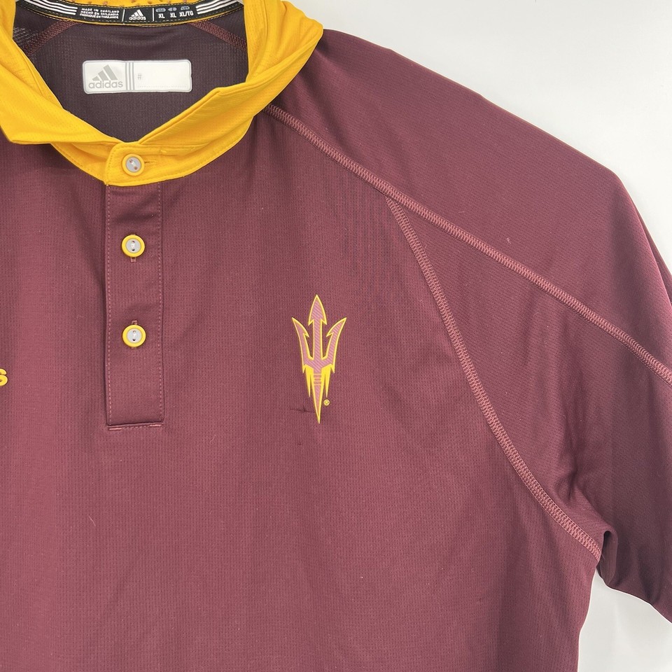 Adidas Arizona State Sun Devils Golf Polo Men's XL Maroon Gold | eBay