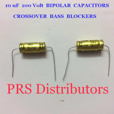 10uF 100V BIPOLAR CAPACITOR BASS BLOCKER SPEAKER TWEETER CROSSOVER 10 ...