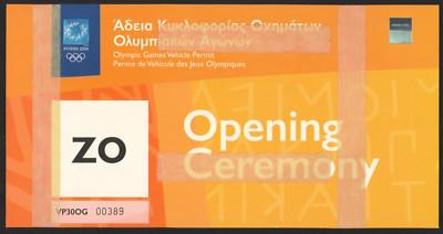 2004 ATHENS Olimpic Game Opening Ceremony Vehicle Permit No. 389 | eBay